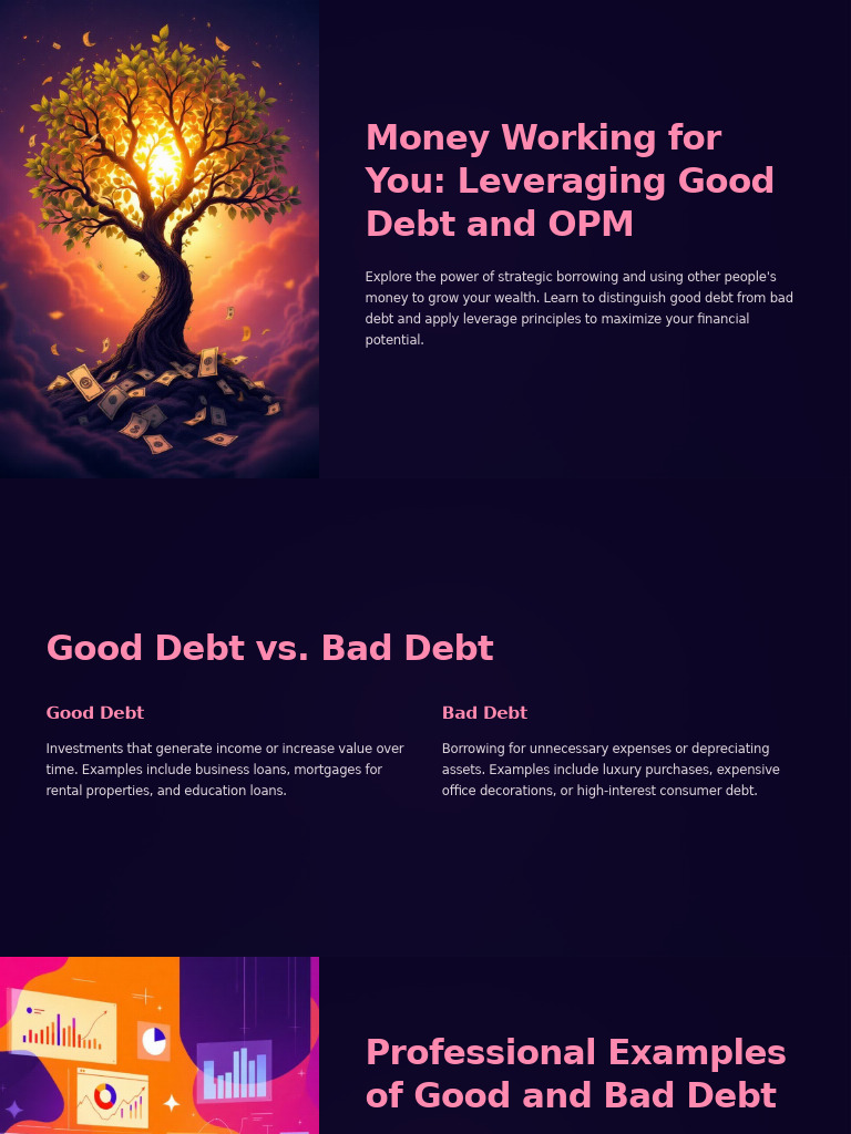 Leverage Good Debt and OPM Strategies | PDF | Debt | Leverage (Finance)