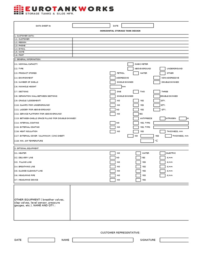 Horizontal Storage Tank Specs | PDF | Energy Technology | Building ...