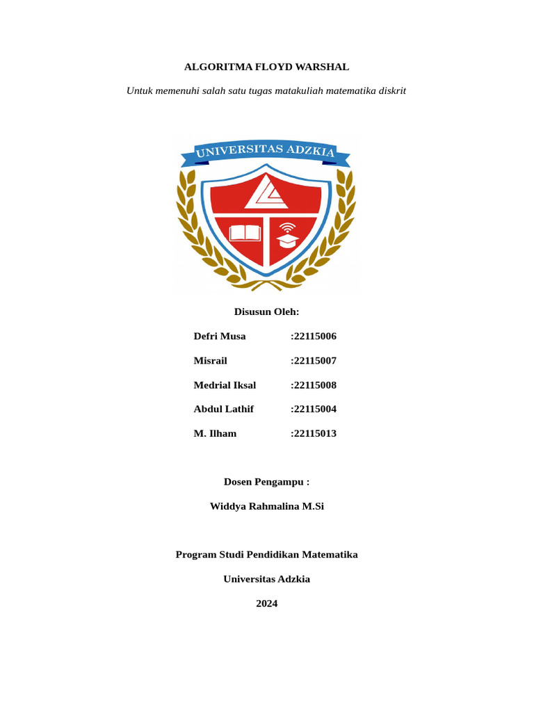 Algoritma Floyd Warshal | PDF