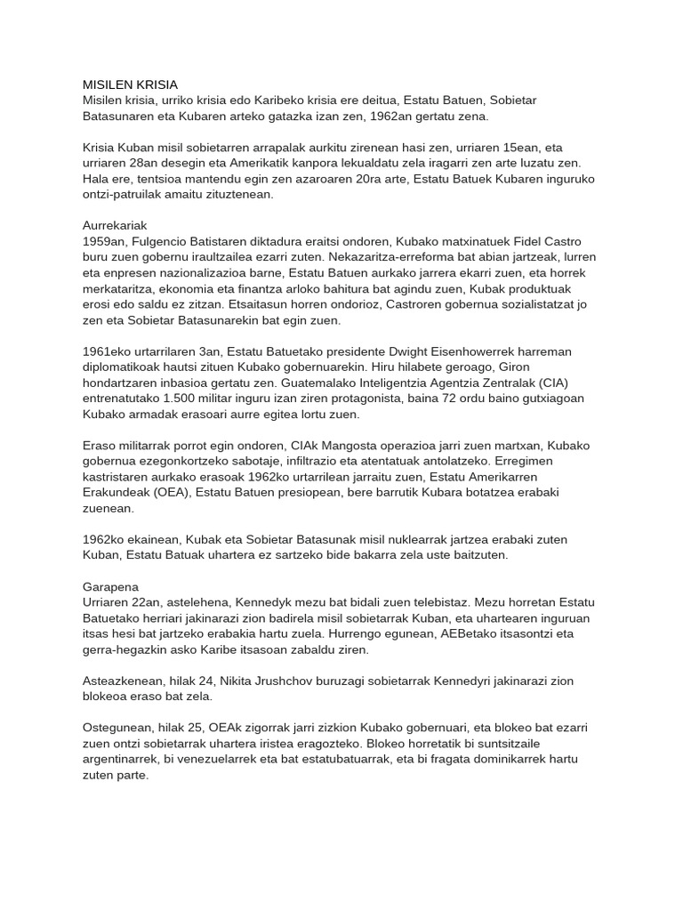 MISILEN KRISIA KUBA - Julene Lekerika | PDF