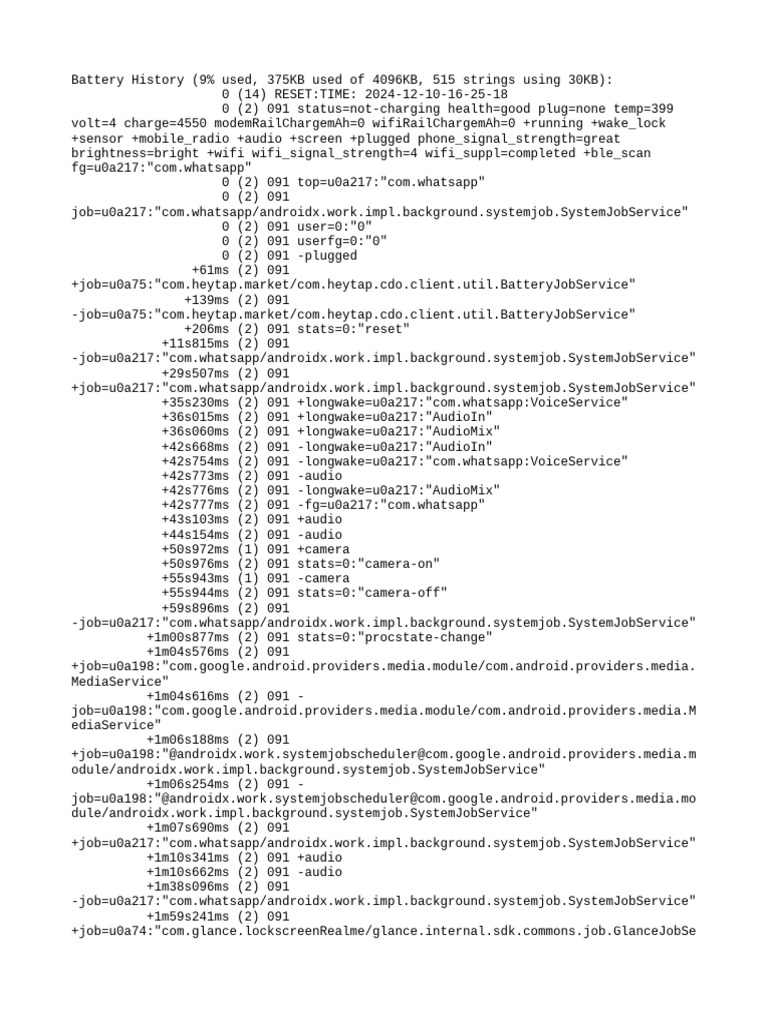 Standby Dump Batterystats 2024 1211 015354 | PDF