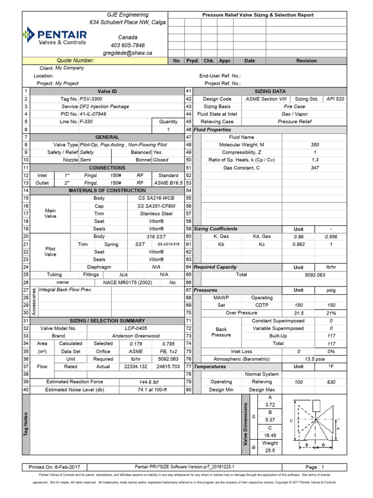 Data Sheet PSV-3300 | PDF | Valve | Pressure