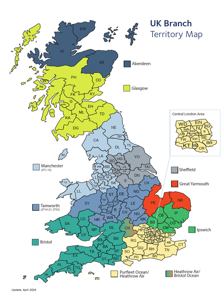 Uk Branch Territory Map April 2024 | PDF