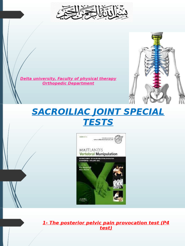 Sacroiliac Joint SPECIAL TESTS | PDF | Pelvis | Musculoskeletal System