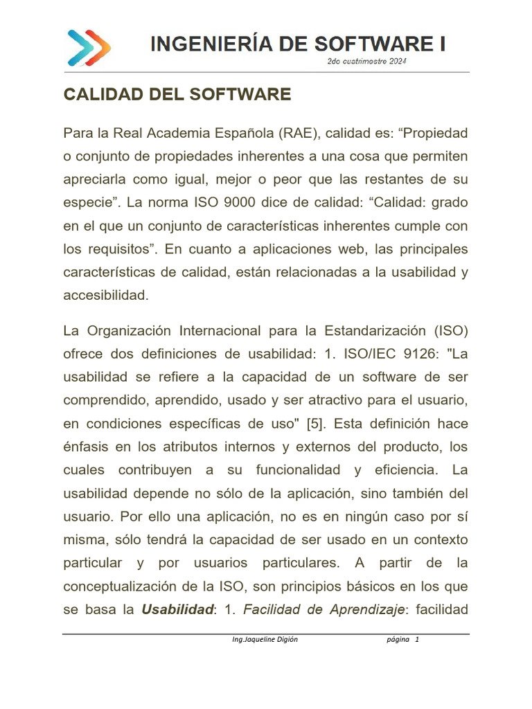 Calidad y Usabilidad en Software | PDF | Usabilidad | Calidad (comercial)