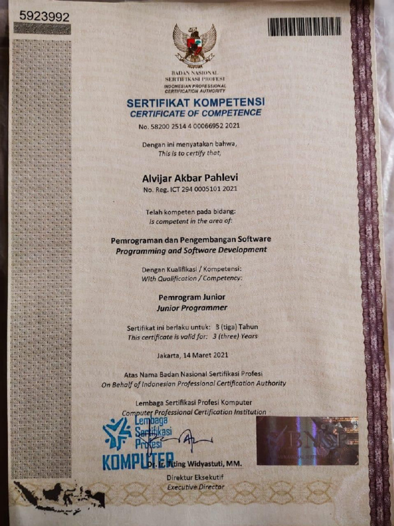 Sertifikat LSP Komputer | PDF