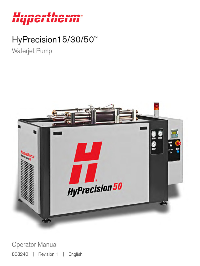 HyPrecision 15 - 30 - 50 Waterjet Pump Operator Manual - Manualzz | PDF