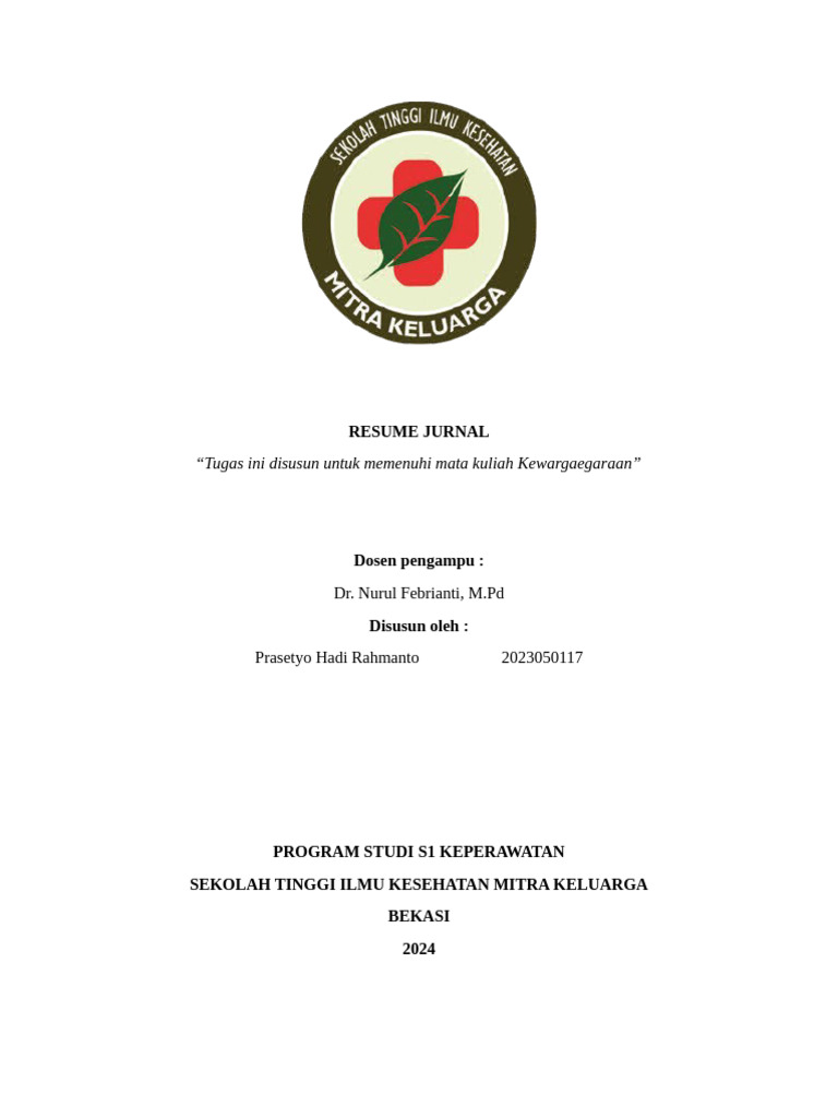 Resume Jurnal KWN Prasetyo 202305117 | PDF