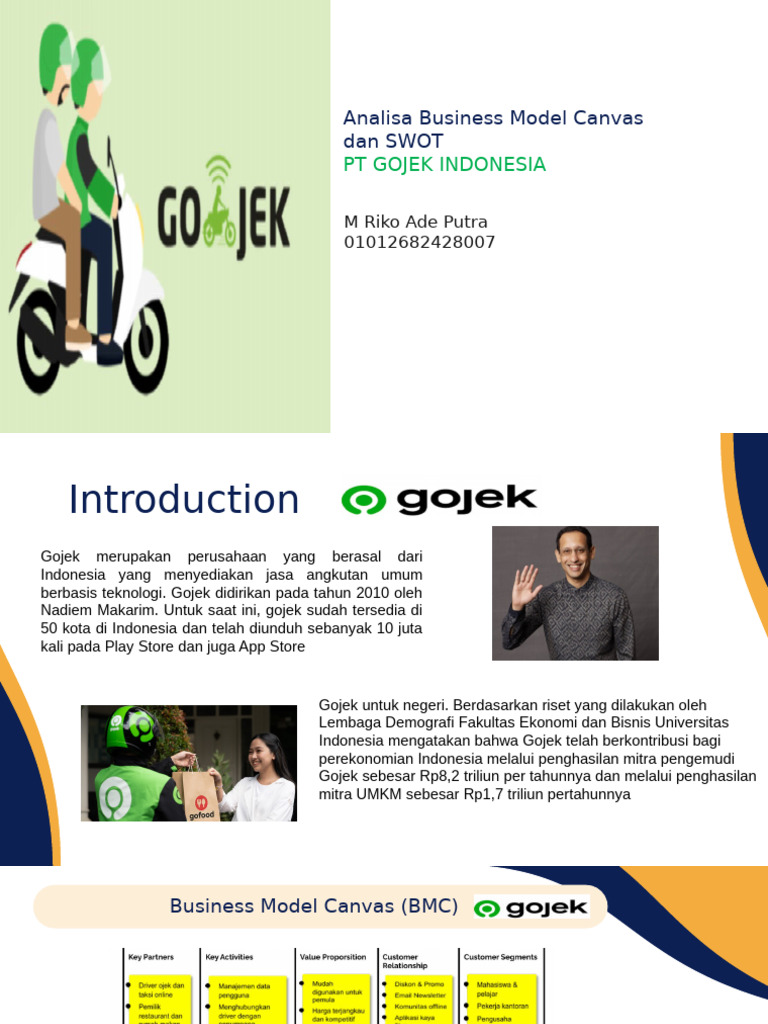 Swot Dan BMC - M Riko Ade Putra 01012682428007 - Gojek' | PDF