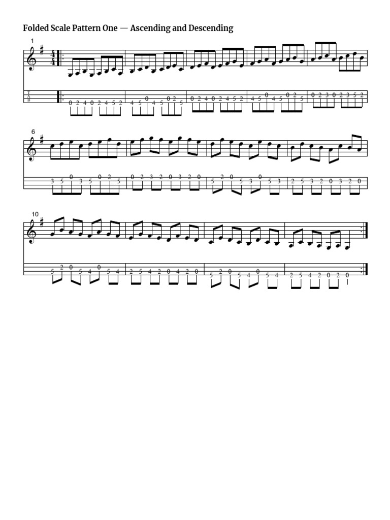 Folded Scales For Mandolin 1 | PDF