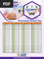 Answerkey Tallentex Class 7th Set 2 c4v1c1 | PDF