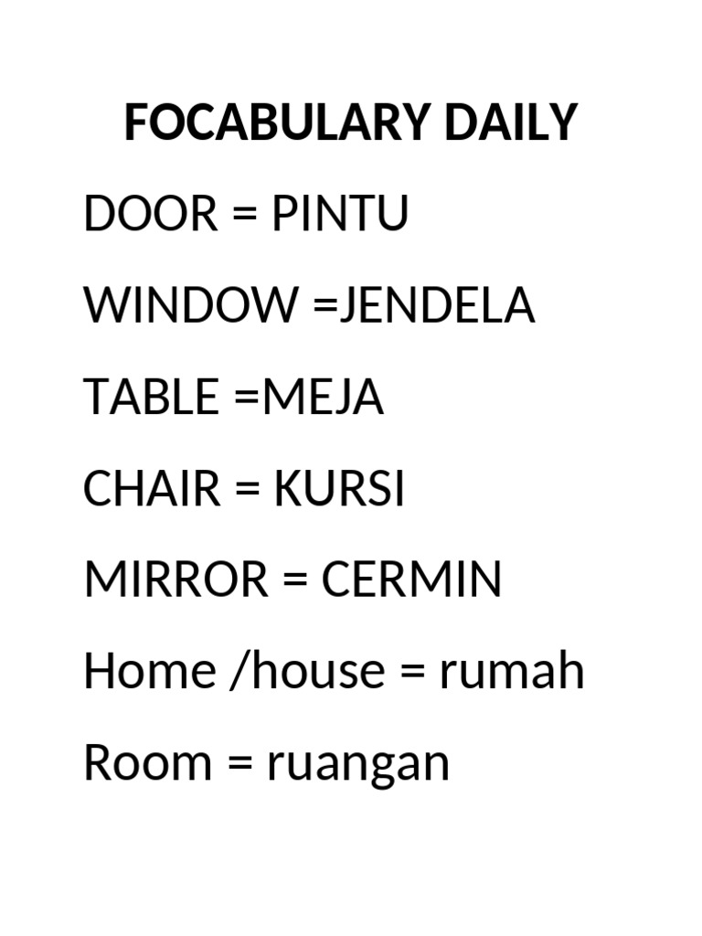 Focabularry Daily Vocabulary Guide | PDF