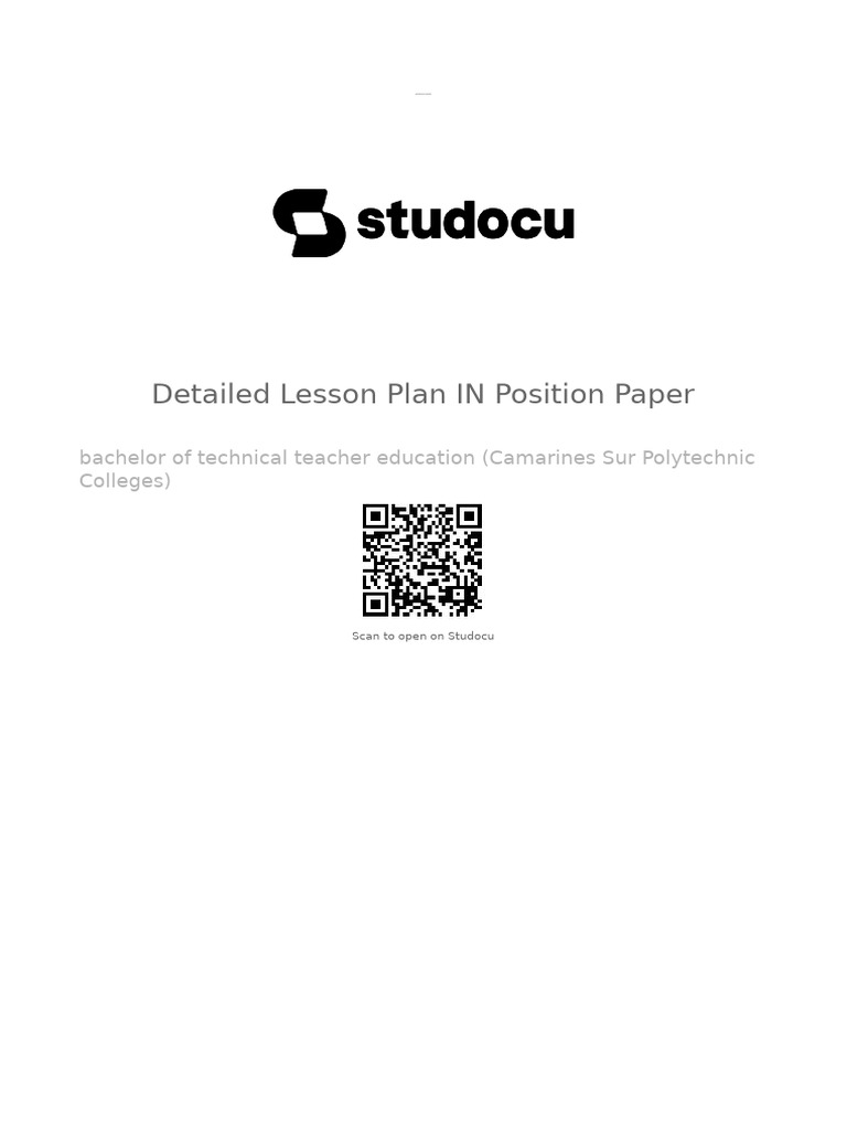 Lesson Plan for Position Paper Writing | PDF | Cognition | Human ...