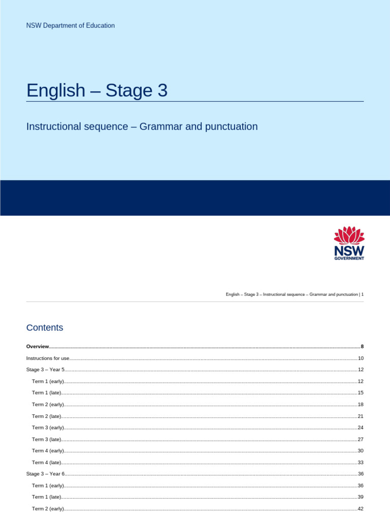 English s3 Instructional Sequence Grammar and Punctuation | PDF ...