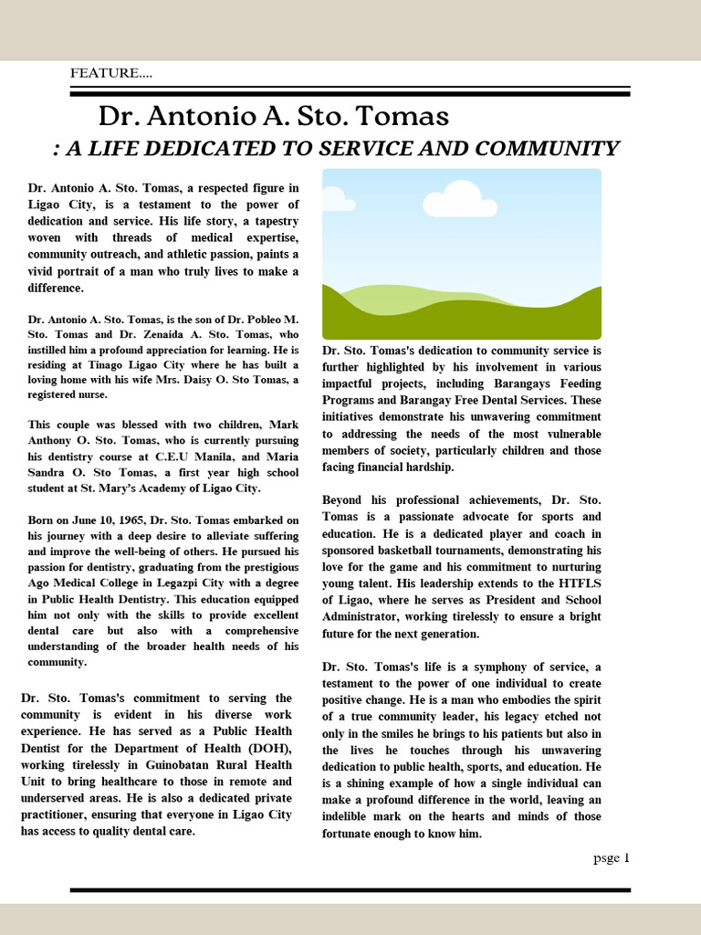 Dr. Antonio A. Sto. Tomas:: A Life Dedicated To Service and Community ...