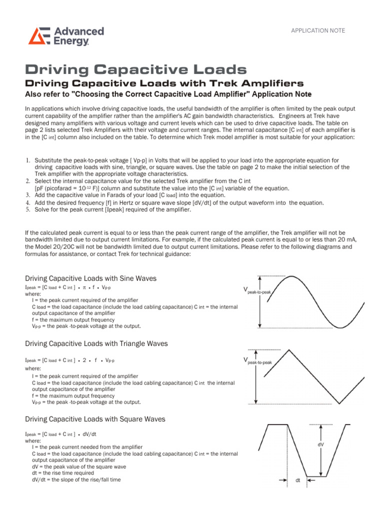 En HV Amplifier Capacitive Loads | PDF | Amplifier | Capacitance
