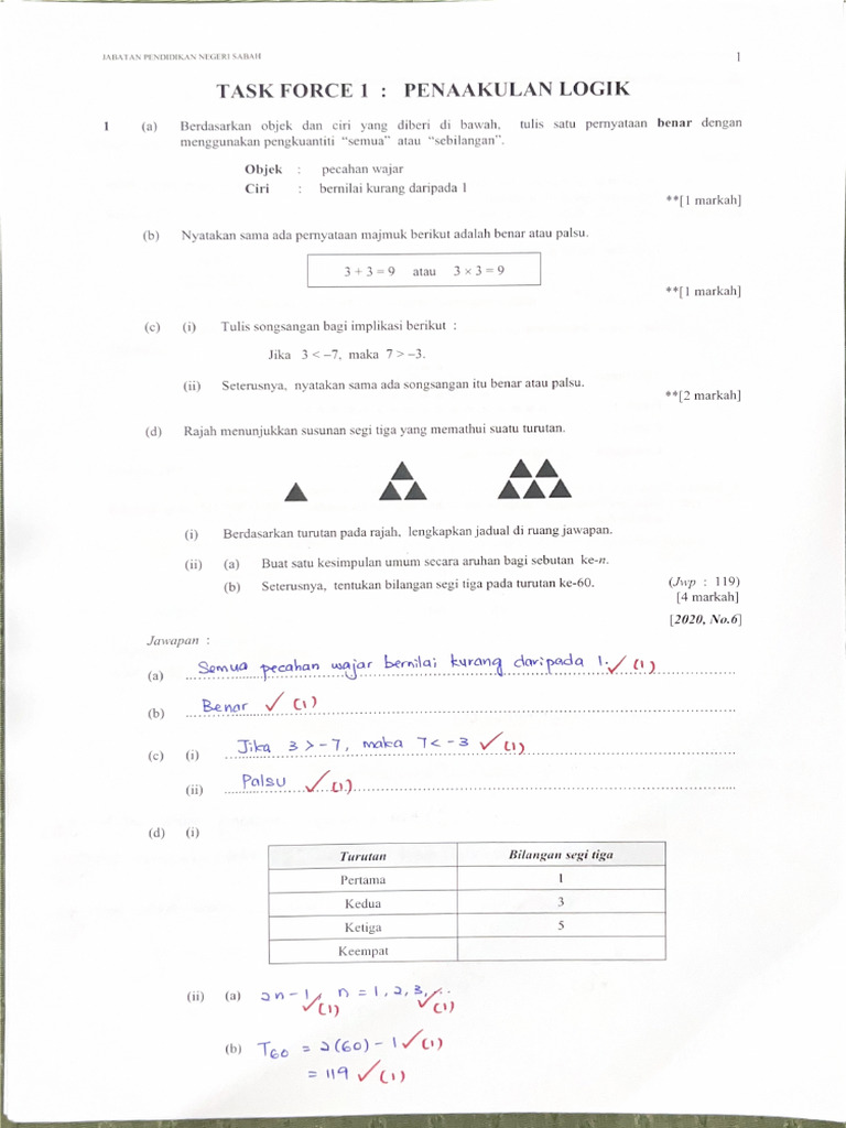 PENAAKULAN LOGIK (JAWAPAN) | PDF