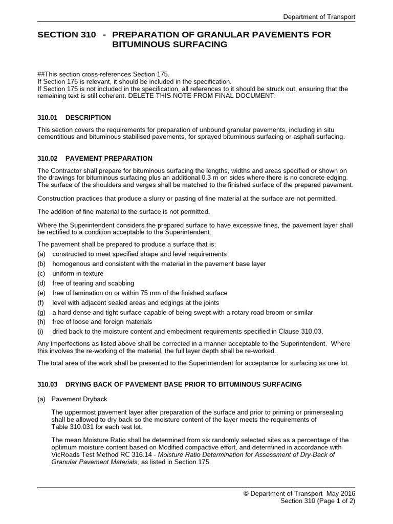 Granular Pavement Prep for Bituminous Surfacing | PDF | Road Surface | Road