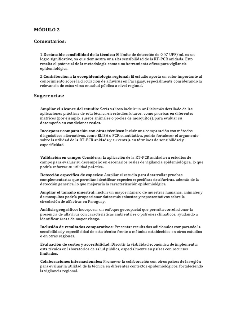 Sensibilidad RT-PCR en Alfavirus Paraguay | PDF | Reacción en cadena de ...