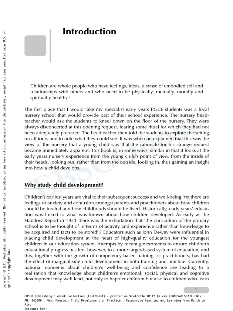 Ch. Introduction On Child Development-2 | PDF | Learning | Child ...