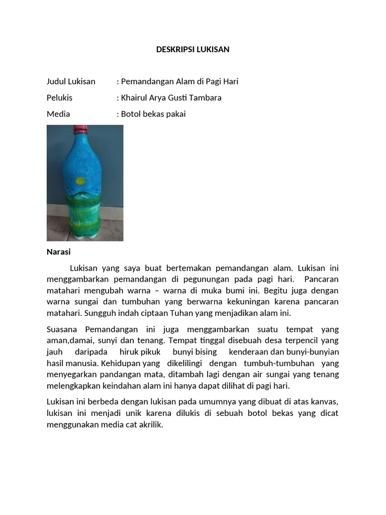 DESKRIPSI LUKISAN BOTOL | PDF