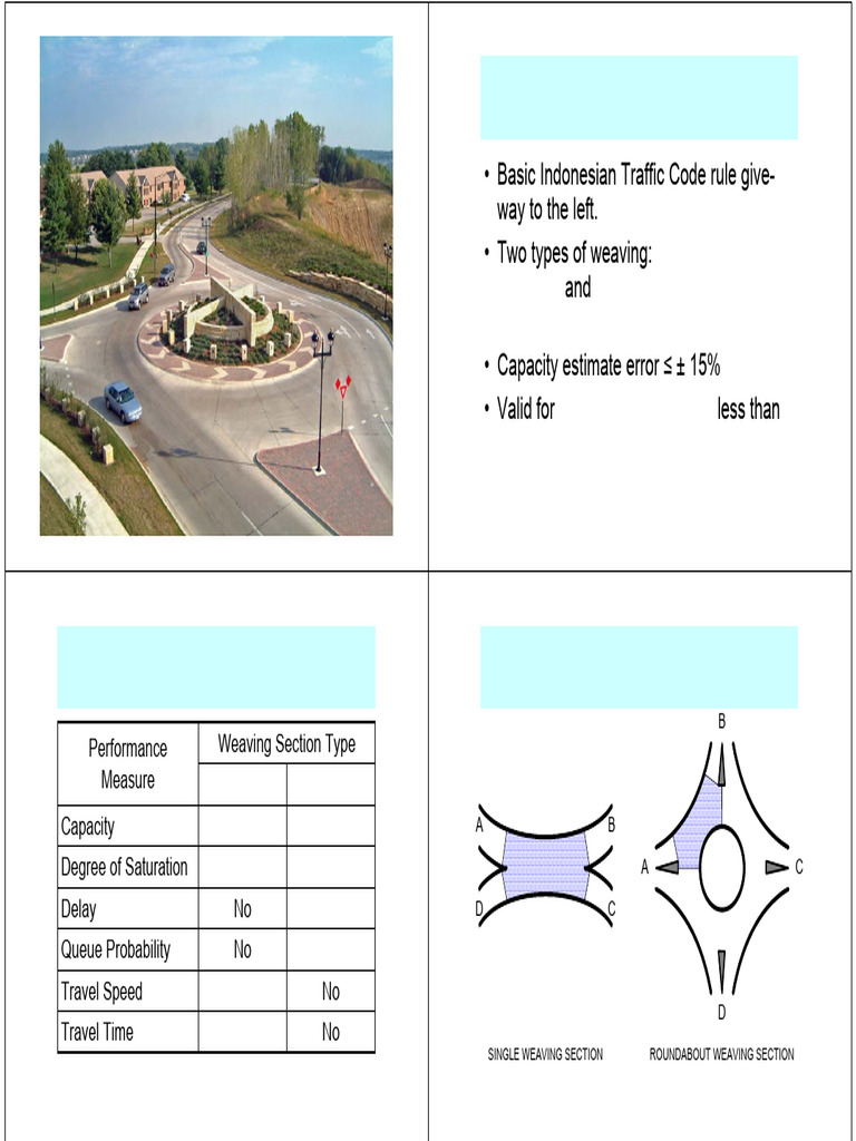 06 - Weaving Analysis 31 Mar 09 | PDF | Traffic | Transport
