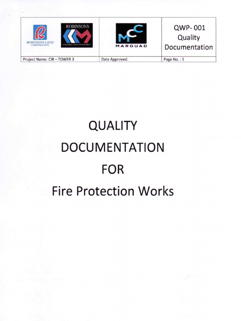 Quality Plan Fire protection | PDF