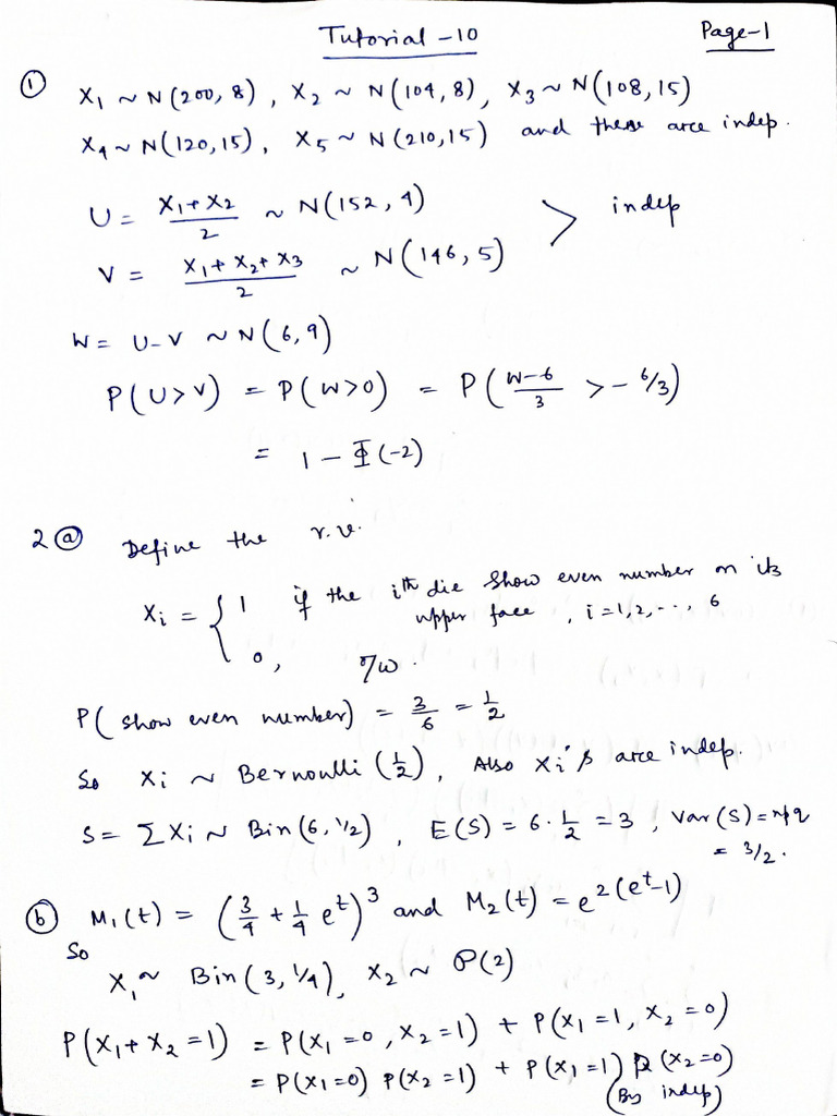 Tutorial 10 Sol | PDF