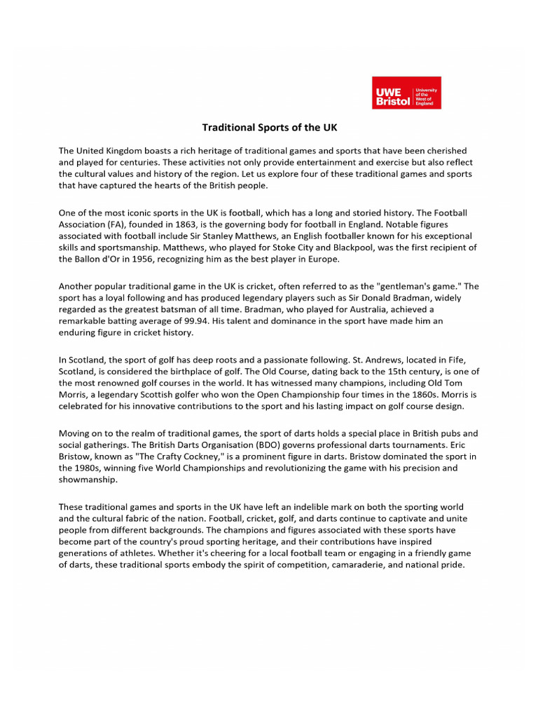 02 Traditional Sports of The UK | PDF