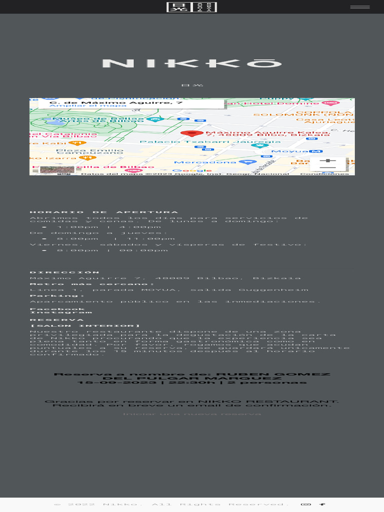 Contacto, Reserva Nikko | PDF