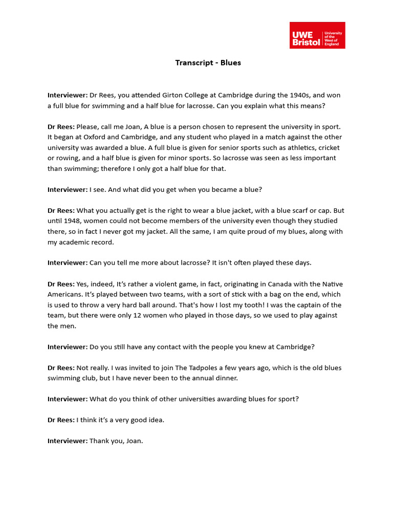 02 Transcript - Blues | PDF