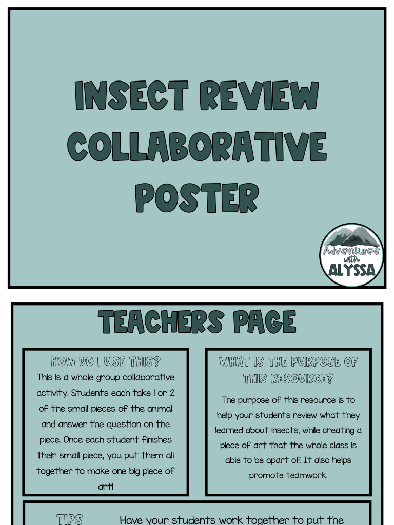 InsectReviewCollaborativeColoringPosterScienceActivity 1 | PDF