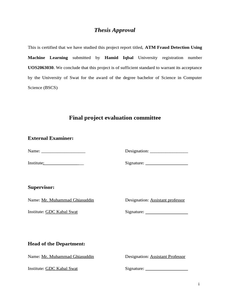 Thesis Approval Hamid Iqbal | PDF