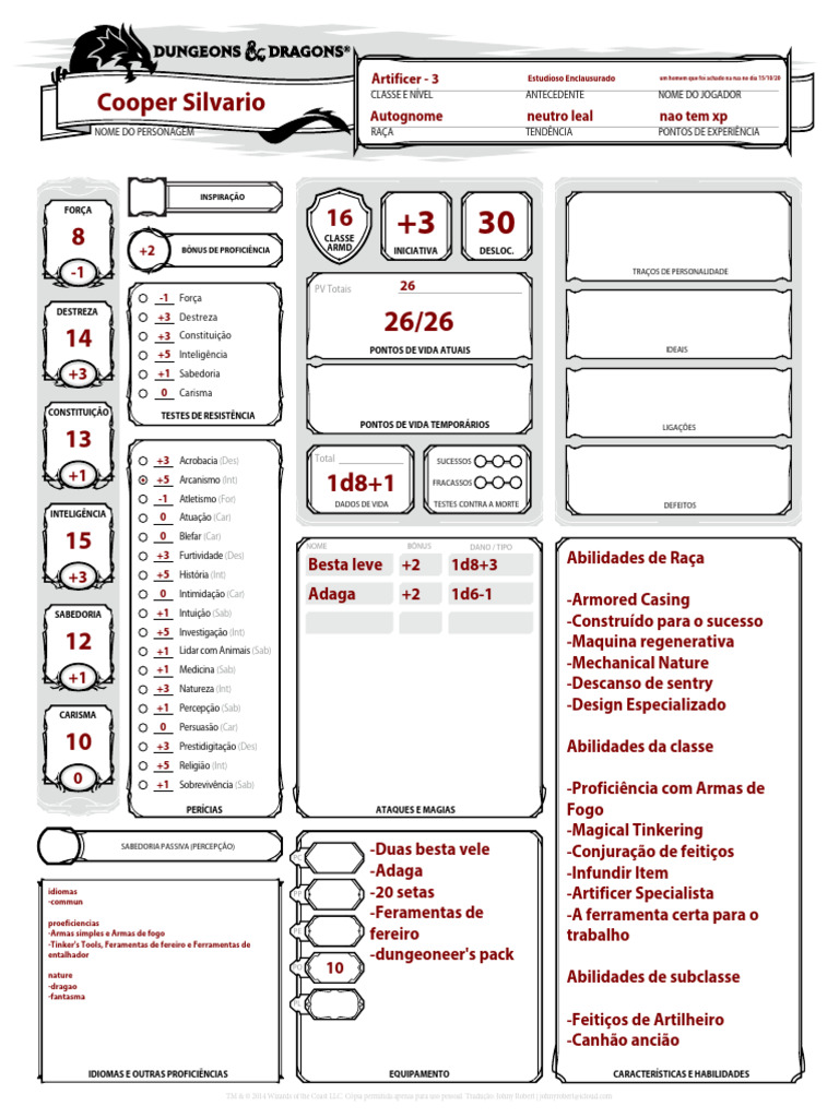 ficha de dnd 1 | PDF