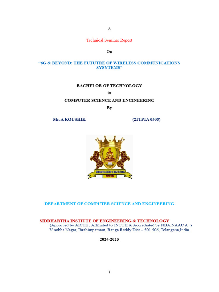 Koushik Technical Seminar | PDF | Machine Learning | Computer Network