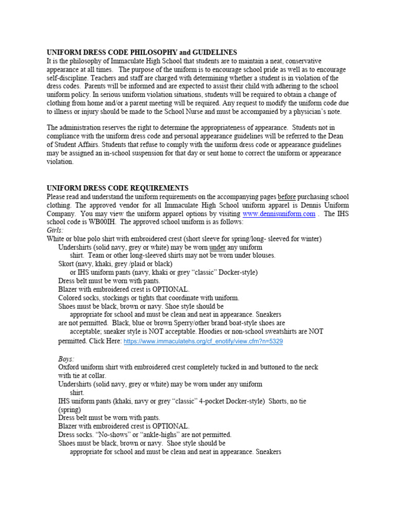 2022-23 Uniform Dress Code | PDF | Sweater | Clothing