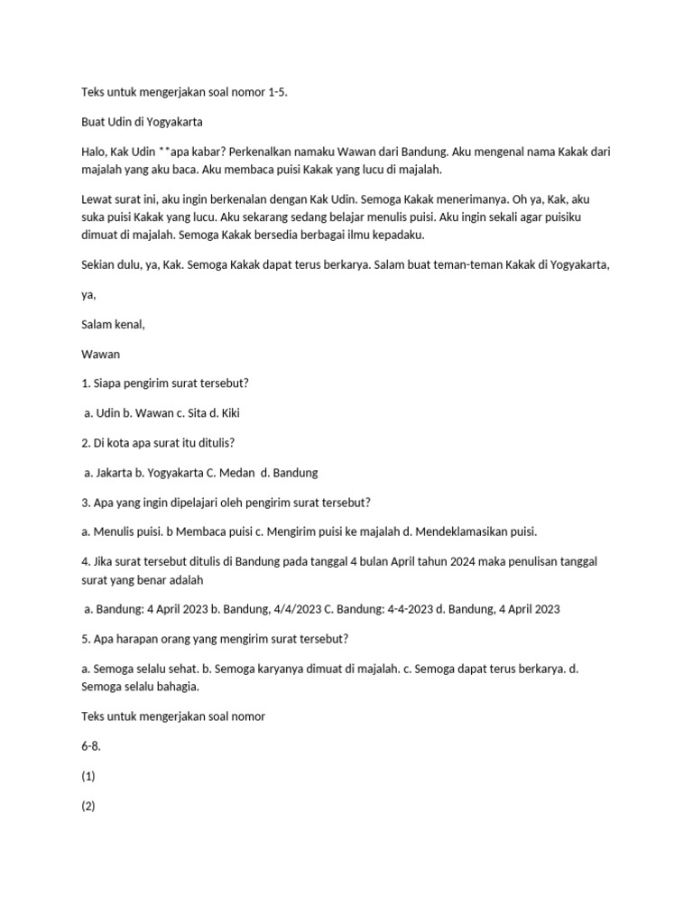 Soal Kelas 5 Kumer | PDF