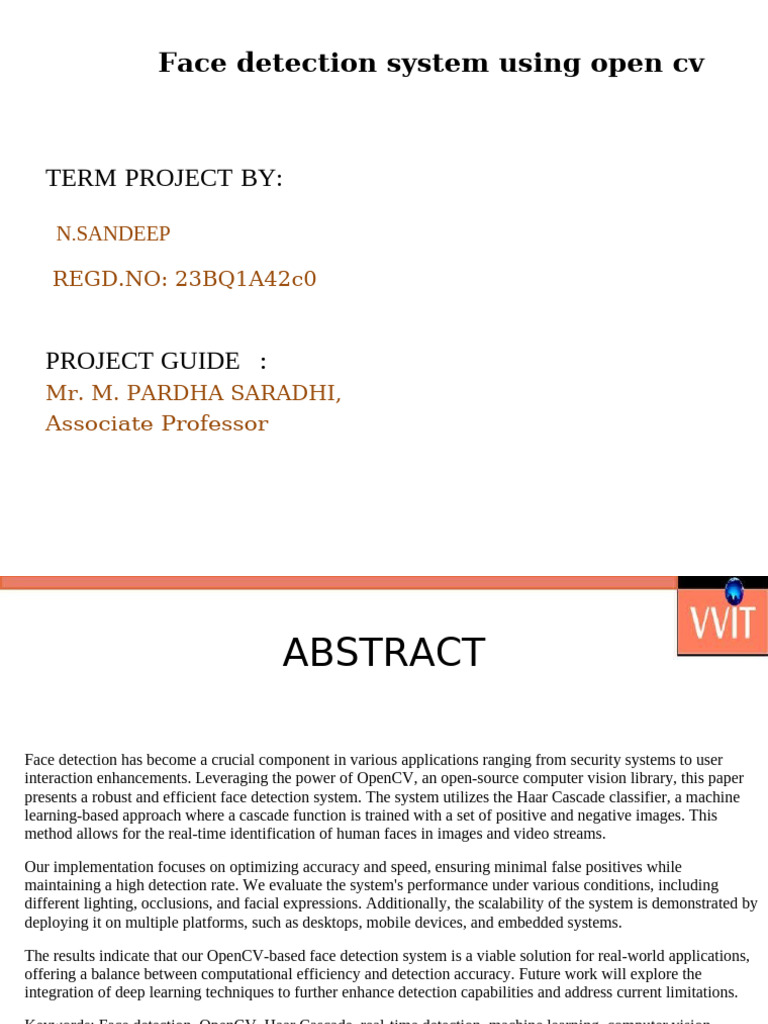 Face Detection System - PPT | PDF | Computer Vision | Statistical Classification