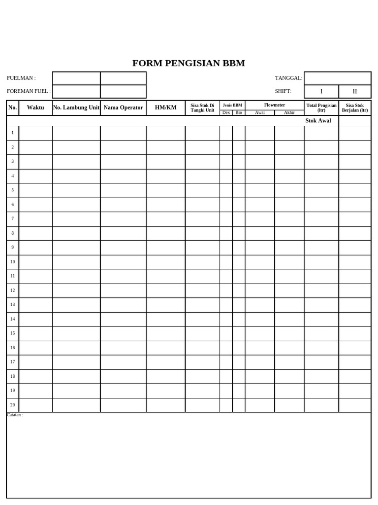 FORM-PENGISIAN-BBM | PDF