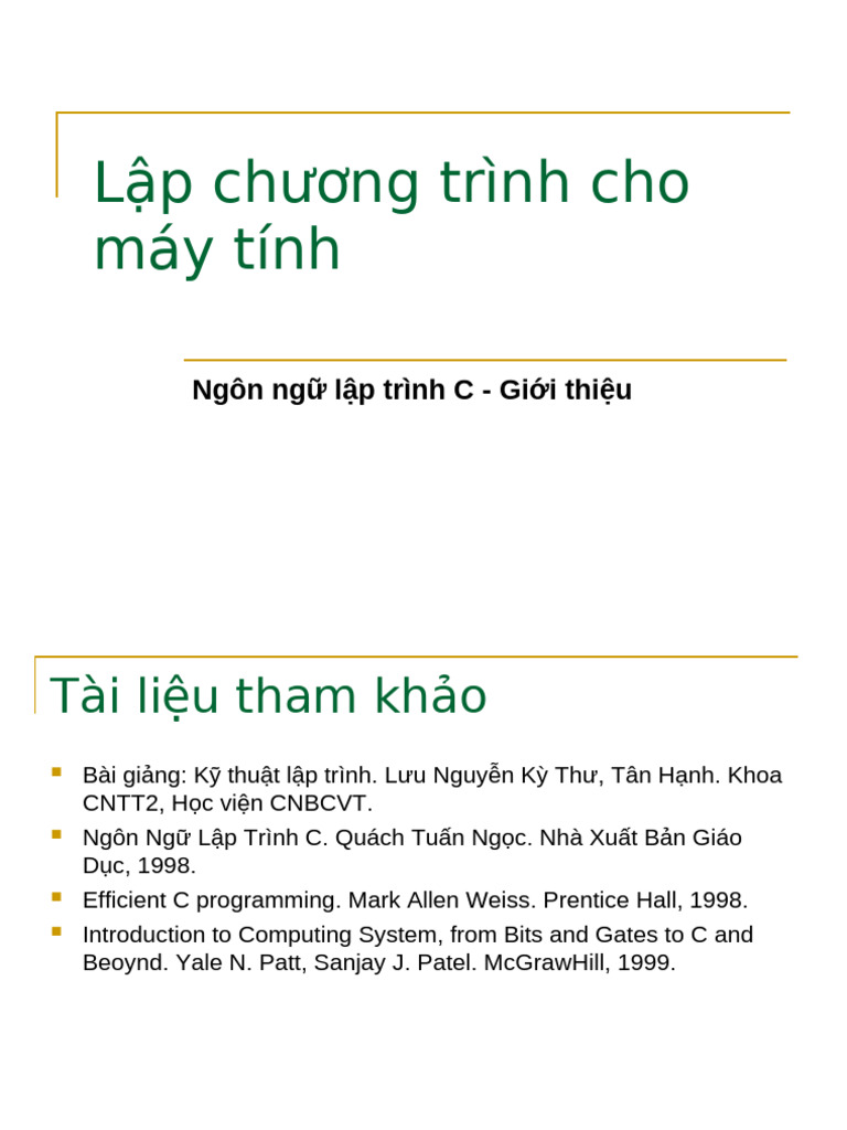 Bai Giang Lap Trinh C (2) | PDF