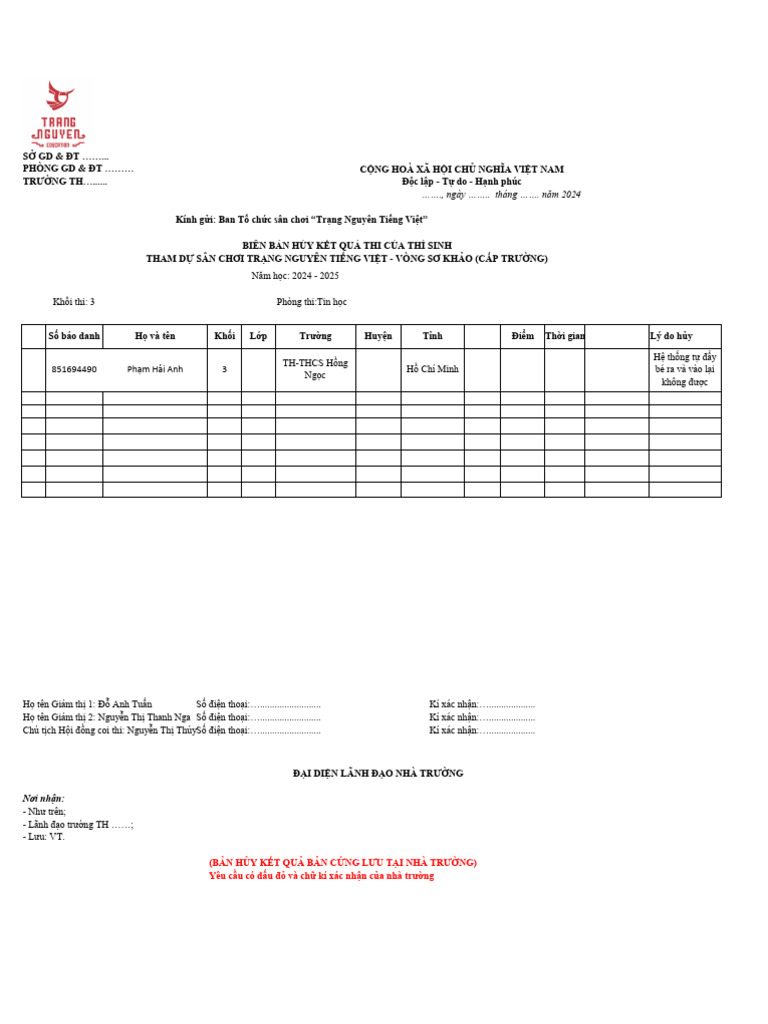 k3 -Mau so 03 Bien ban xu ly vi pham - 02-12-24 - 2 | PDF