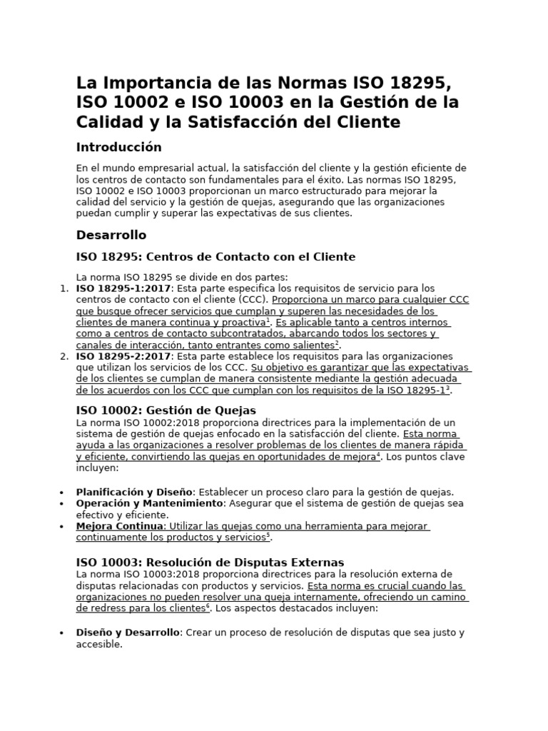 La Importancia de Las Normas ISO 18295 | PDF | Calidad (comercial ...