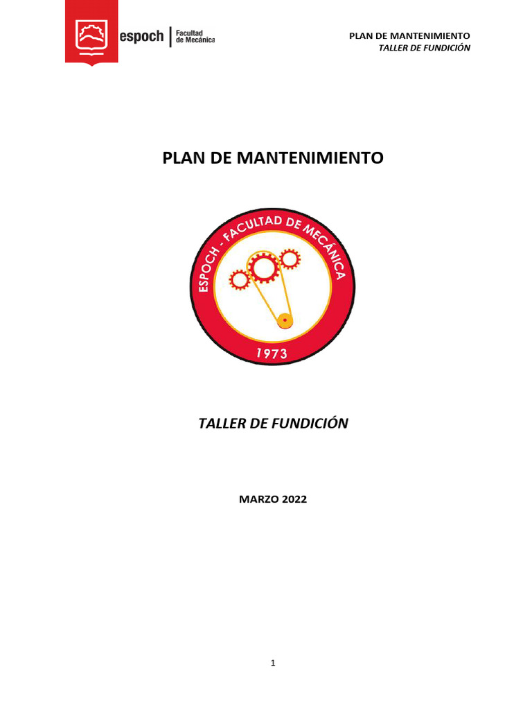 Plan Mant. Taller Fundición 2022 | PDF | Perforar | Soldadura