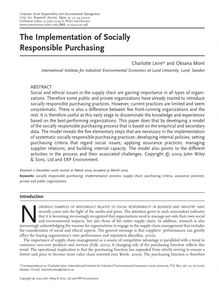 SRP model | PDF | Supply Chain | Corporate Social Responsibility