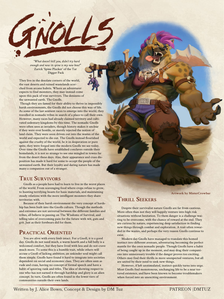 Gnolls by DM Tuz | PDF