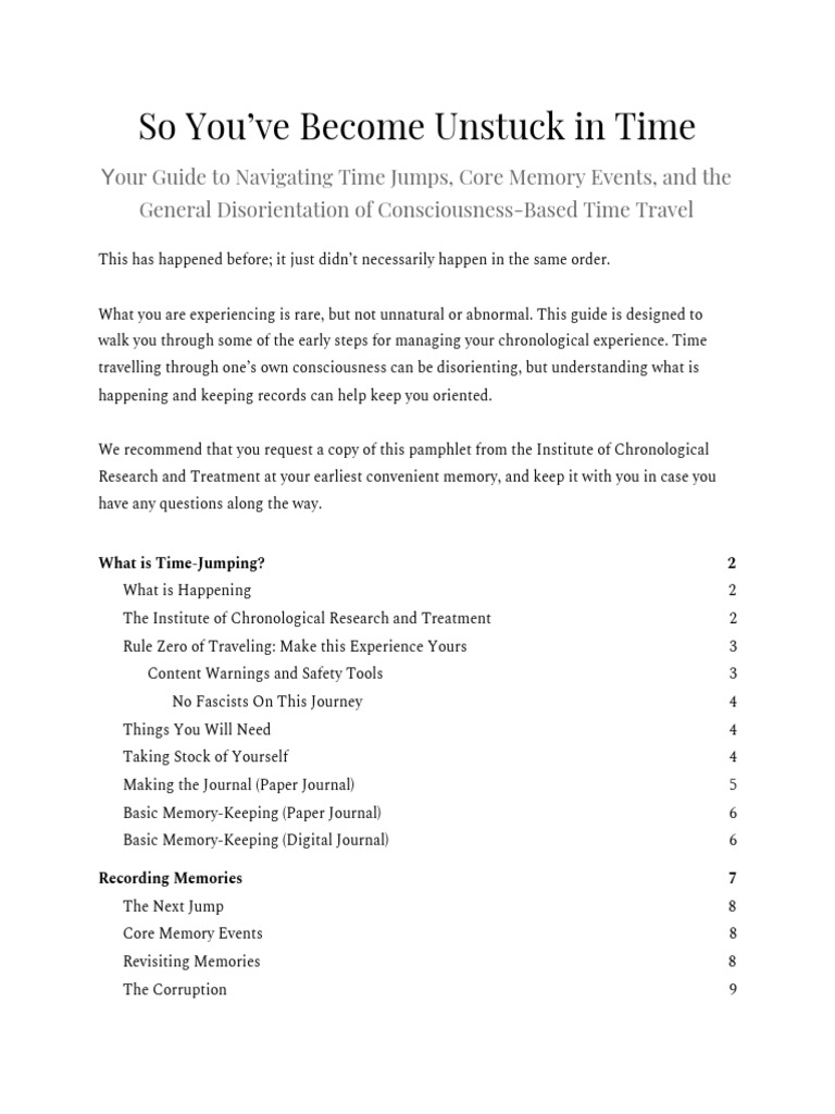 Unstuck in Time Rules | PDF