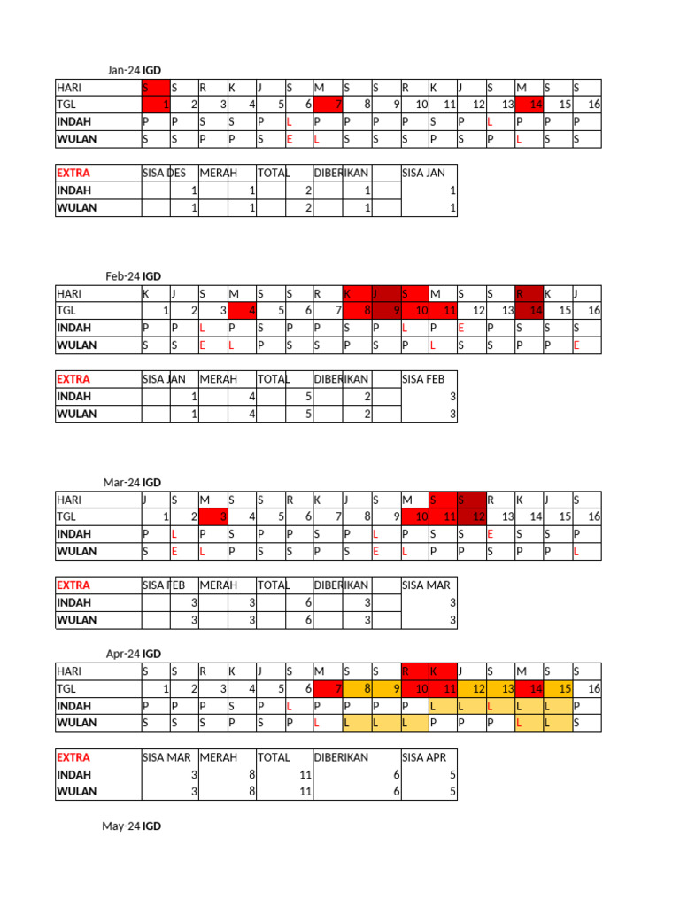 Jadwal Igd 2024 | PDF
