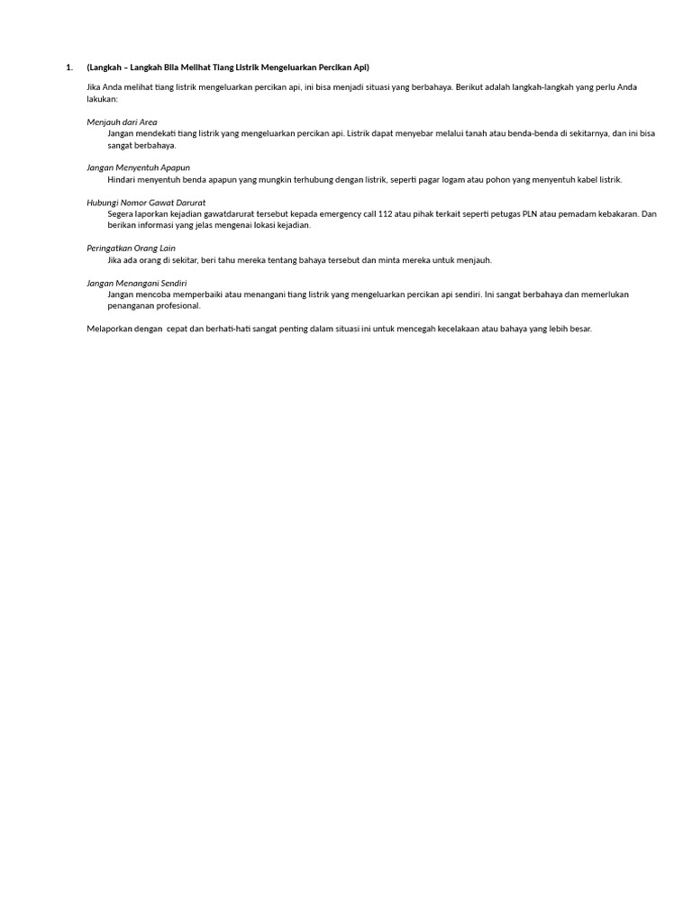 Tiang Mengeluarkan Percikan API | PDF