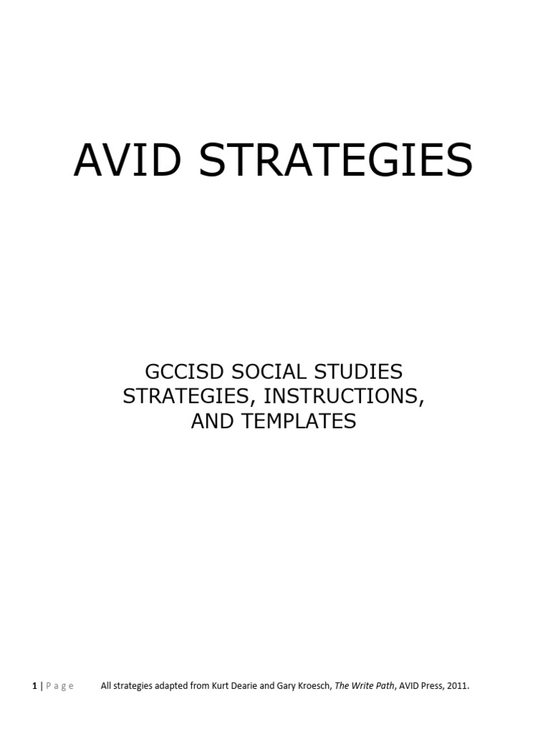 AVID Social Studies Strategies Guide | PDF | Reading Comprehension ...