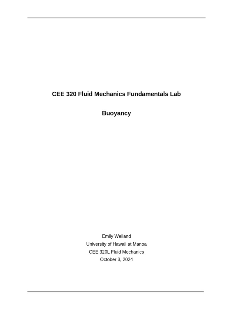 Weiland Emily Lab 2 Buoyancy | PDF | Buoyancy | Force